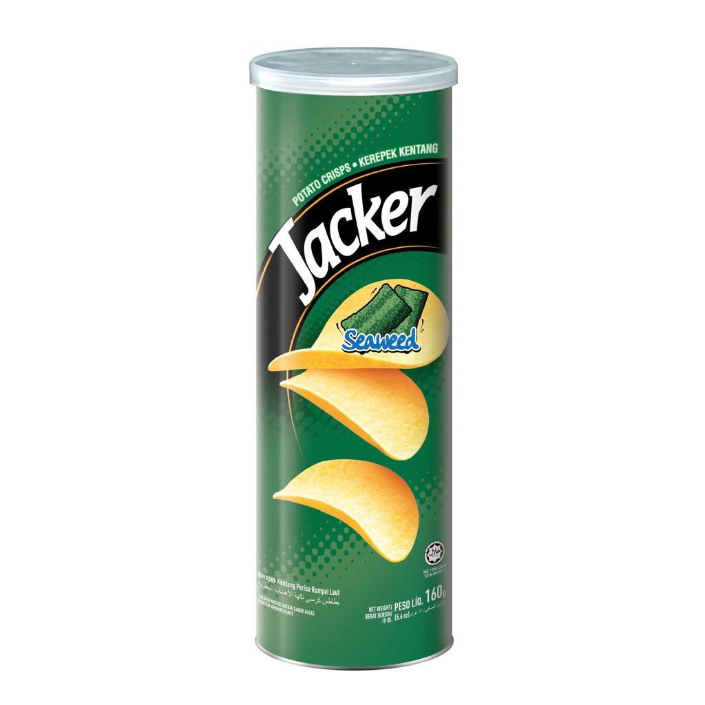 Jacker Potato Crisps Seaweed Flavour 160g (Halal) | Shopee Singapore
