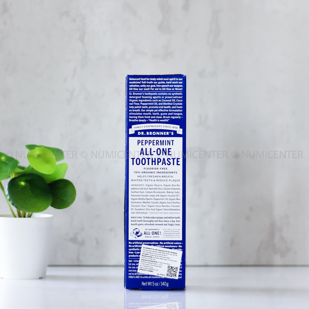 140G PEPPERMINT TOOTHPASTE ALL-ONE - DR. BRONNER'S | Shopee Singapore