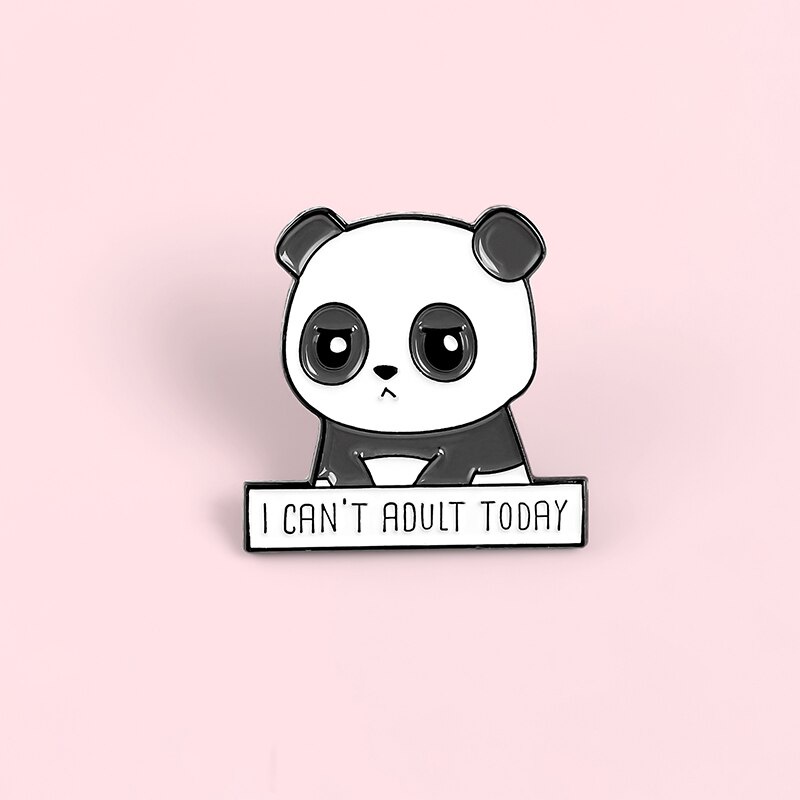 Panda Enamel Pin Cartoon Sleepy Panda Brooch for Women Underage Animal ...