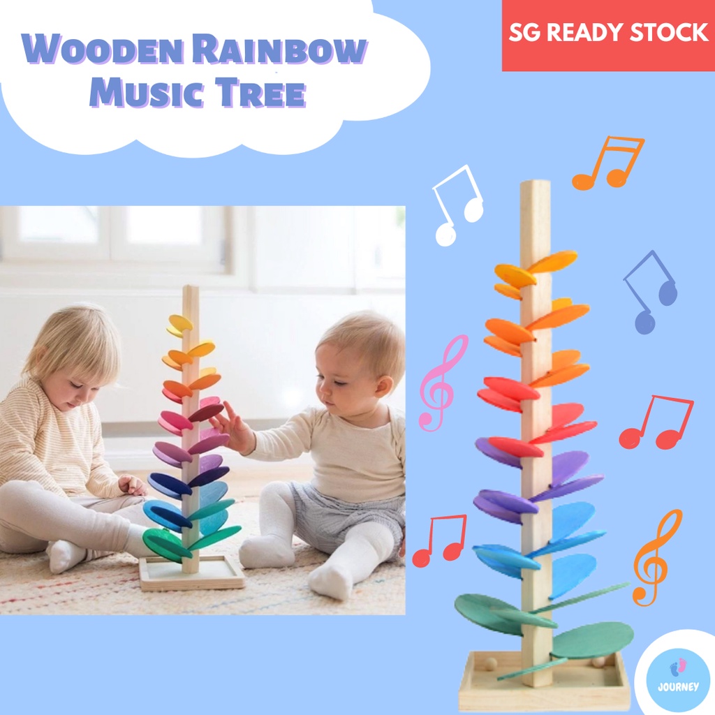 Montessori Wooden Toy- Rainbow Musical Tree -Kid Enlightenment Early ...