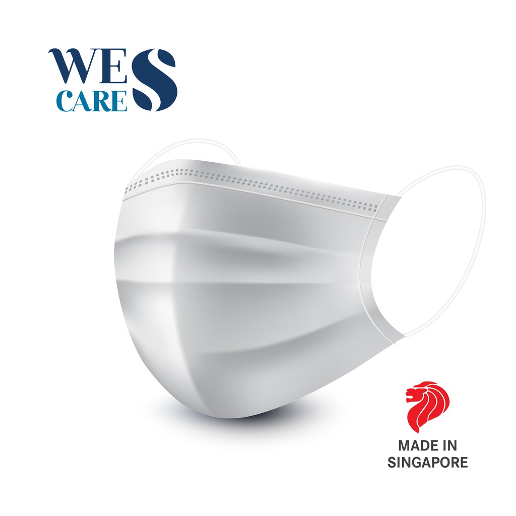 [100Pcs] Made in Singapore 3Ply Premium Surgical Face Masks (Lily White ...