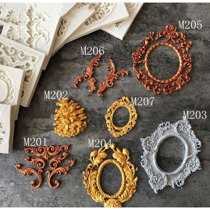 (mould) Vintage antique frame baroque silicone Victorian mirror mold ...