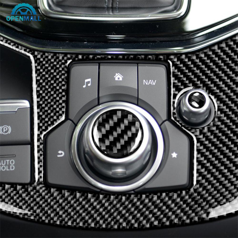 OPENMALL 2Pcs Carbon Fiber Car Center Console Multimedia Volume Button ...