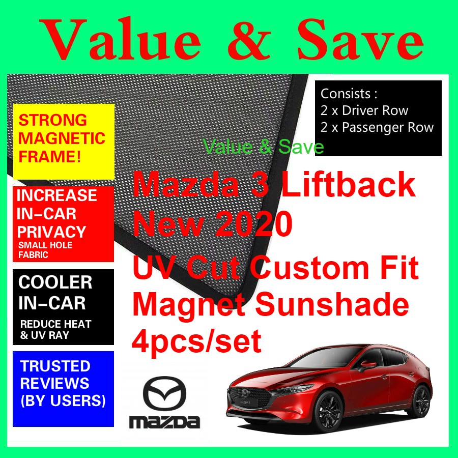 Mazda 3 BP Liftback Hatchback 2019 - 2025 UV Cut Magnet Sun Shade ...