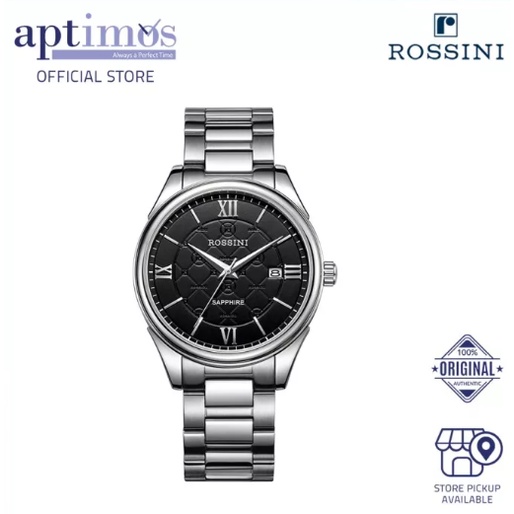 Rossini 5577W04C Black Dial Men Quartz Stainless Steel Bracelet watch ...
