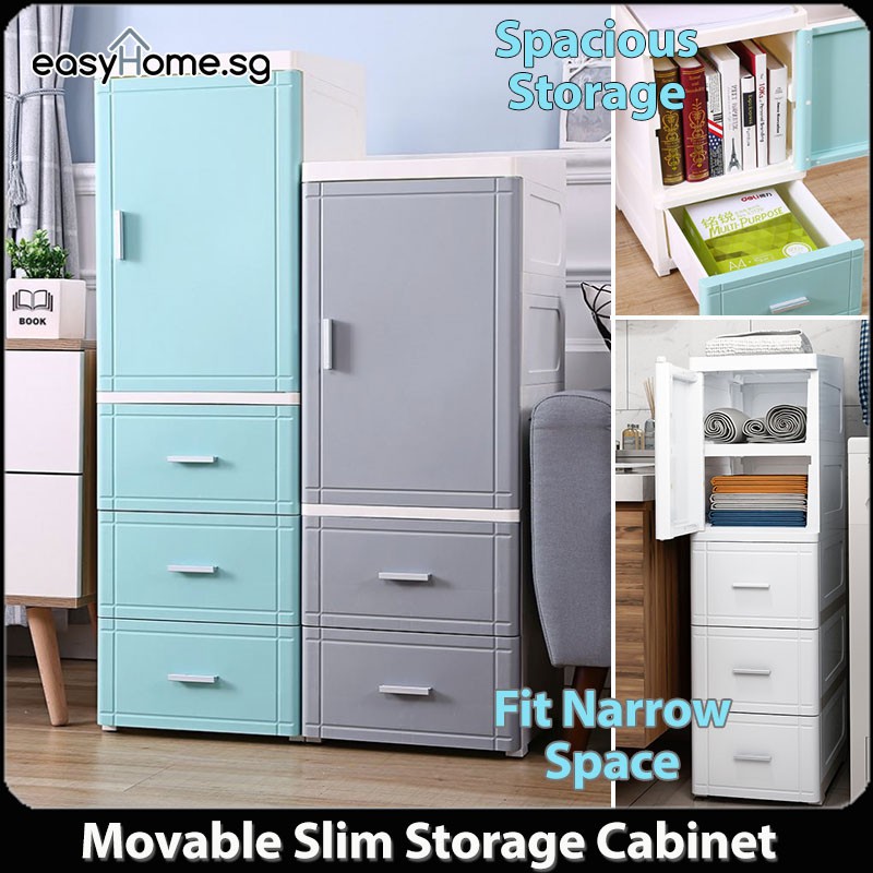 Easyhome Slim Cabinet SY Plastic Storage Drawers kitchen Organizer Shelf Rack Shopee Singapore
