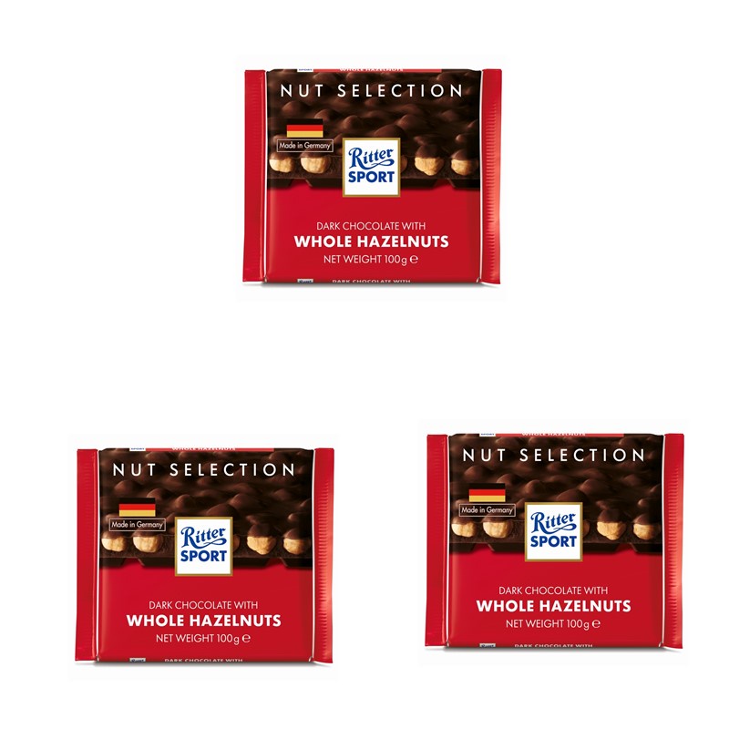 [Bundle of 3] Ritter Sport Dark Whole Hazelnut 100g [Germany] | Shopee ...