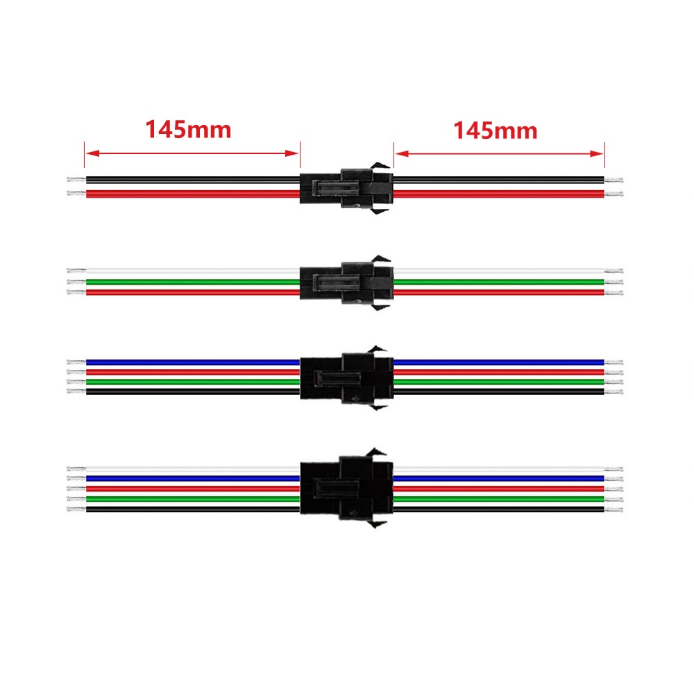2pin/3pin/4pin/5pin 15CM JST connector male and female 10-50 pairs for 5050/3528/WS2812B/WS2811 ...