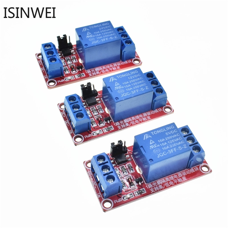 1 Channel 5V/12V/24V Relay Module With Optocoupler High/Low level ...