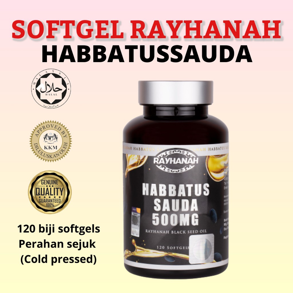 100% RAYHANAH Black Seed 500MG, 120 Seeds Of softgels | Shopee Singapore