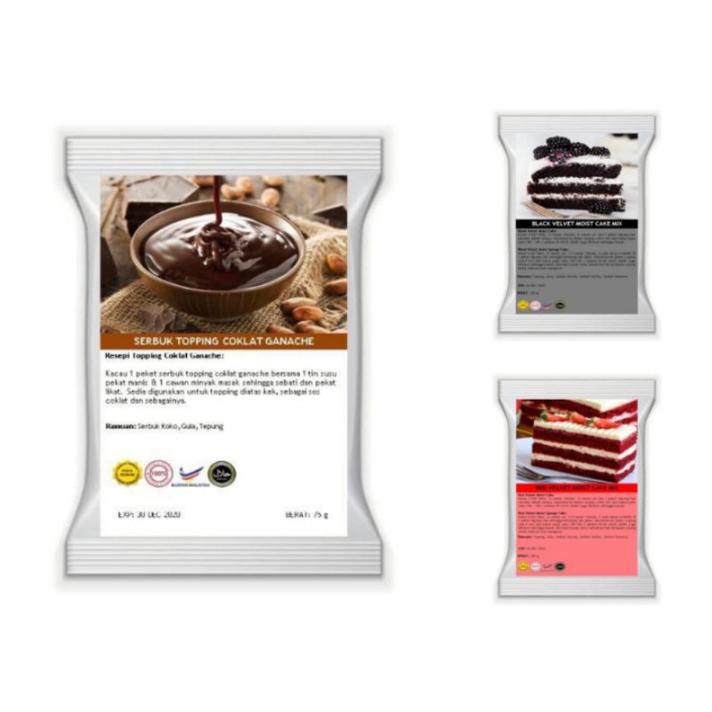 Combo Of Instant Cake Flour (Black&Red Velvet+Chocolate Topping ...