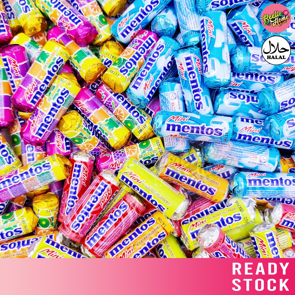 Mentos Mini Roll Assorted Chewy Sweets Mint Rainow Lemon Orange ...