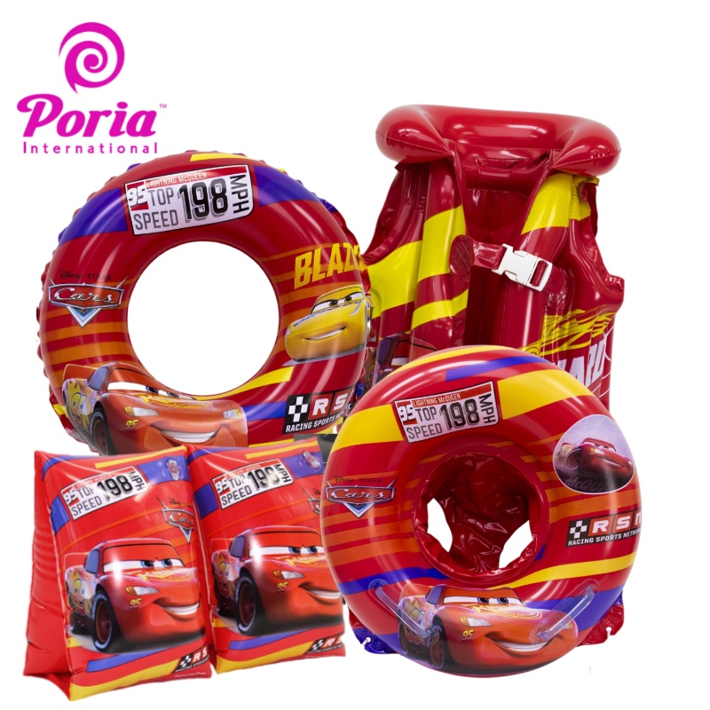 PORIA Disney Cars Red Inflatable Swimming Products Swim Vest Ring Float ...