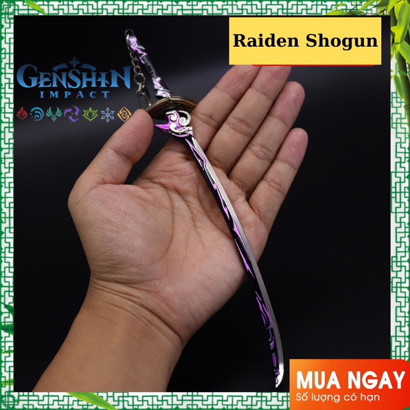 [New] Genshin impact Night light fog raiden shogun field keychain game ...