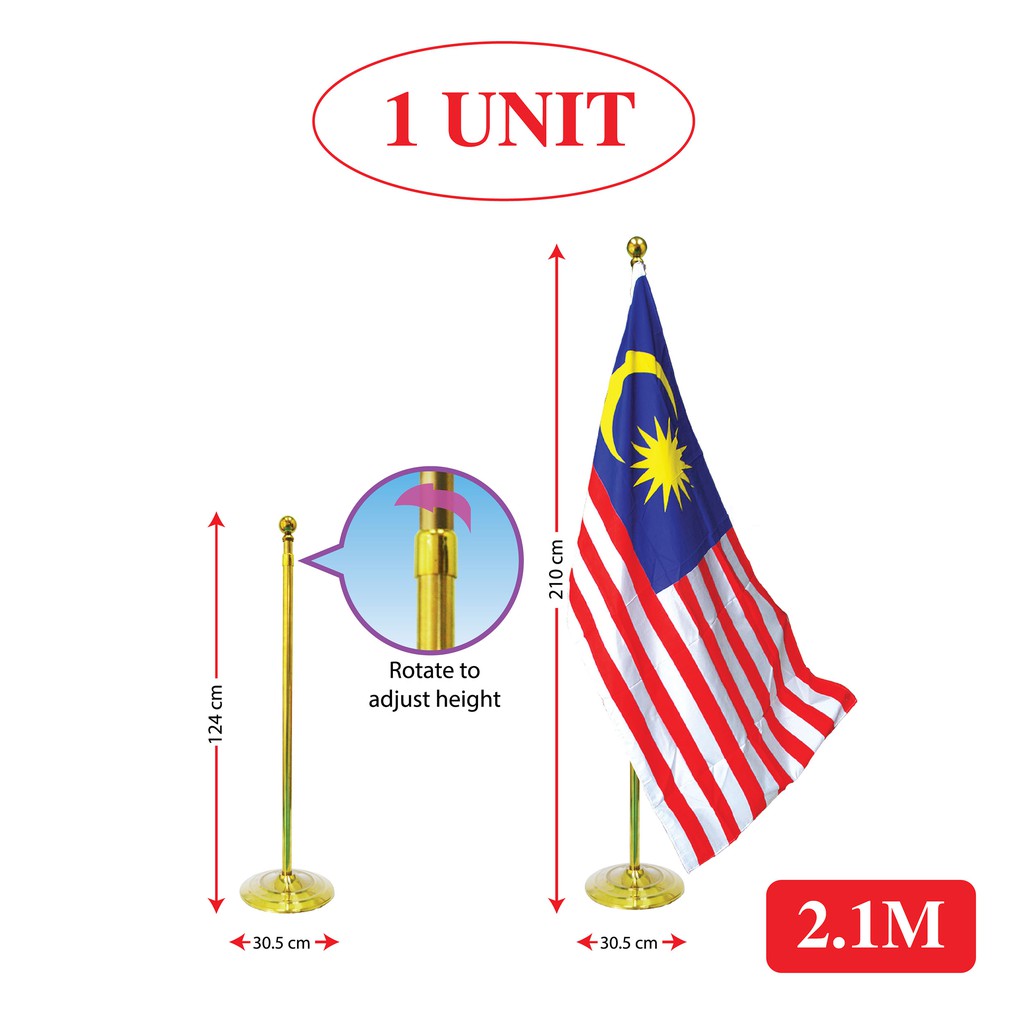 Flag Pole with Stand 2.1M (Royale Gold) | Shopee Singapore