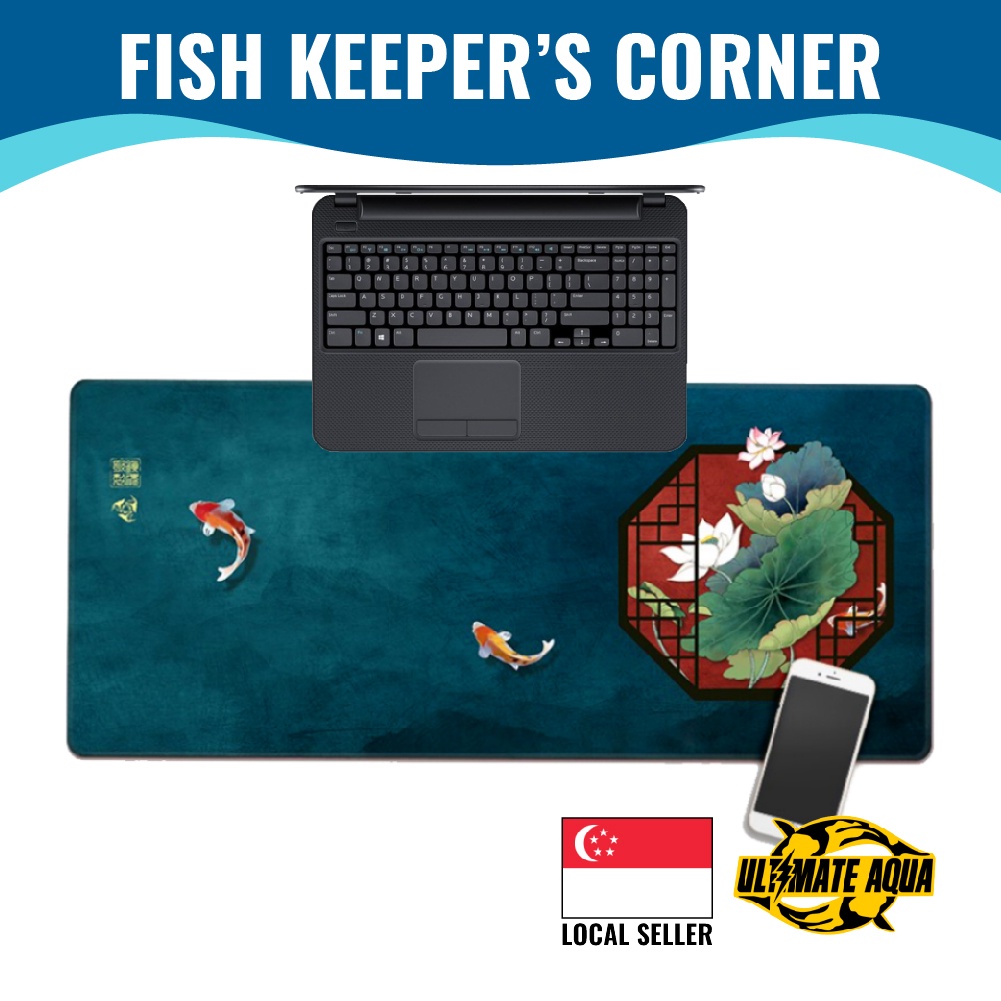 Oversize Mouse Pad With KOI Fish Theme | Anti-Slip Desk Mat, Office ...