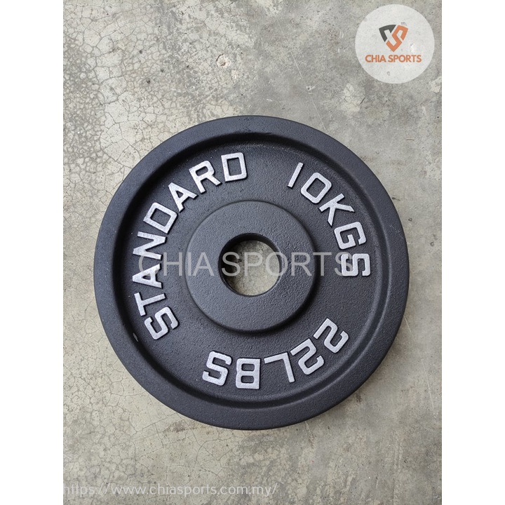 22LB / 10KG Olympic Weight plate 5cm Black Cast Iron Plates Dumbbell ...