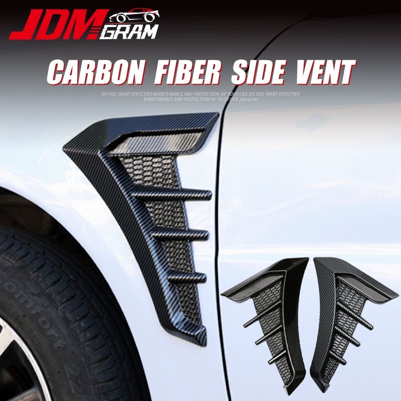 JDMGRAM Carbon Fiber Car Side Fender Vent Universal ABS Auto Protect ...