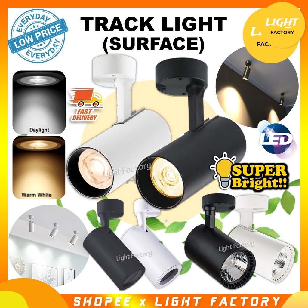 Modern Surface LED Track Light 7W 9W 15W Black/White Spotlight Daylight ...