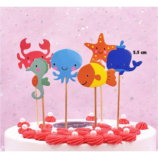 CD134 💕 READY STOCK IN SG 💕 Cake Topper Set For Sea Creatures Theme ...