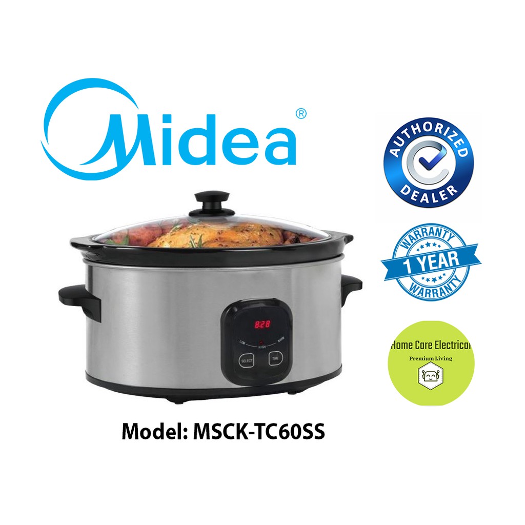 MIDEA MSCK-TC60SS SLOW COOKER 6L (DIGITAL CONTROL) | Shopee Singapore