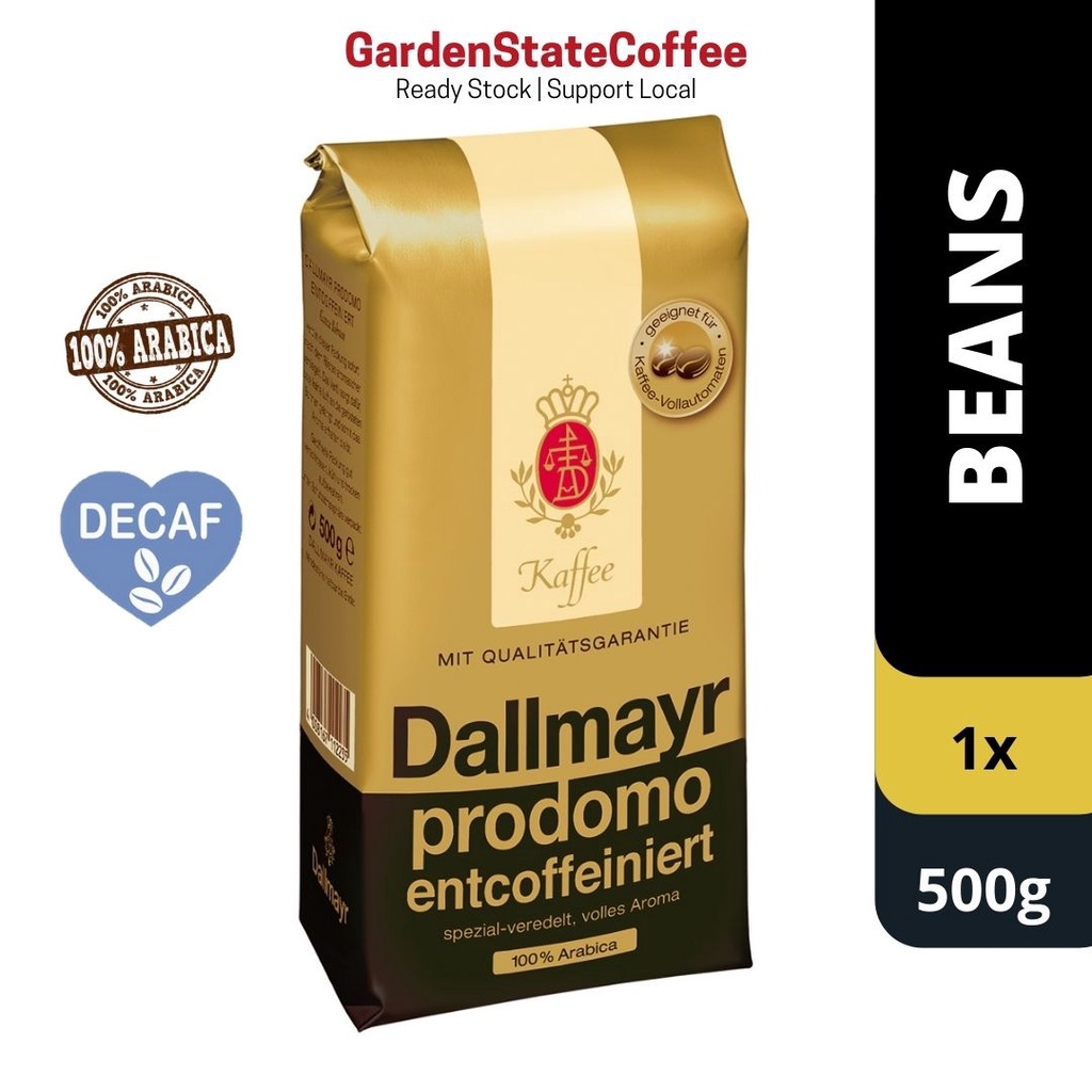 (500g) Dallmayr Prodomo Decaf Coffee Beans, 100% Arabica. Medium Roast ...
