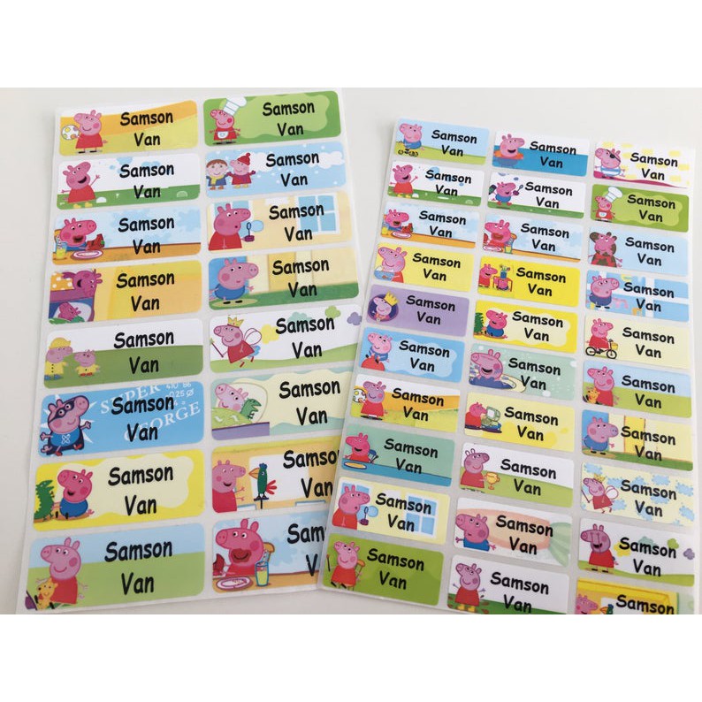 Peppa Pig Waterproof Personalised Sticker Name Label | Shopee Singapore