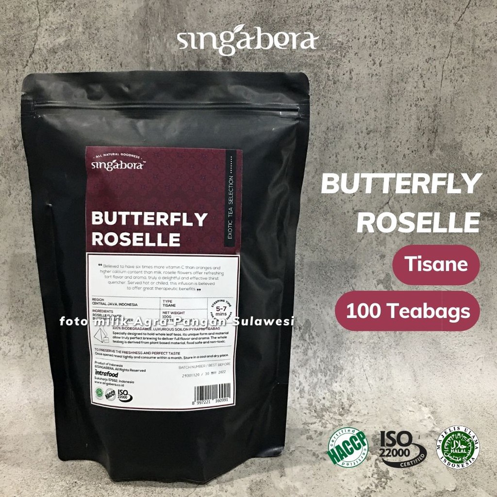 UNGU Butterfly Pea Roselle Tea Singabera Premium Purple Rosella ...