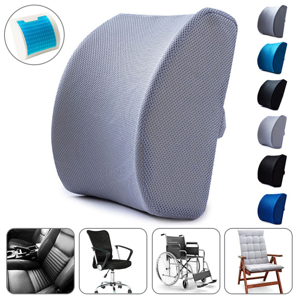 Cooling Gel Soft Memory Foam Lumbar Cushion Improve Posture And Back ...