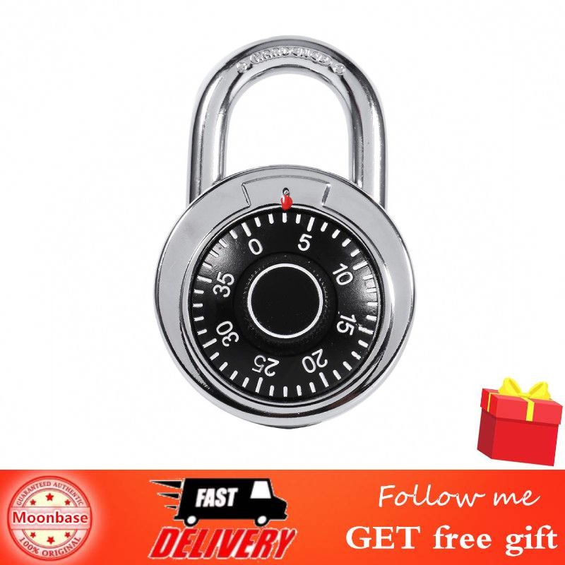 Moonbase Rotary Padlock Digit Combination Code Lock Safe Dial Number ...