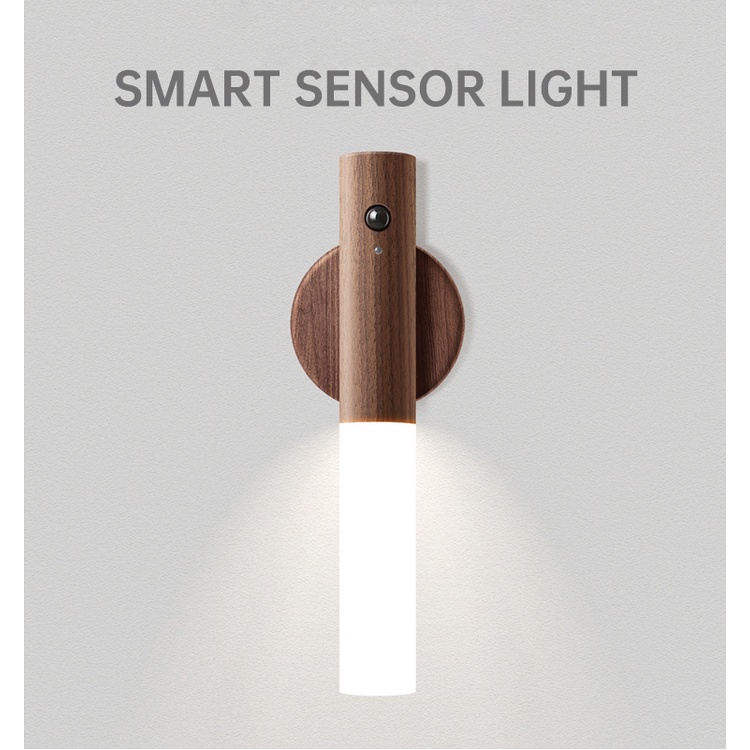 led Wood Warm Light Infrared Sensor Lamp USB Rechargeable Sensor Super ...