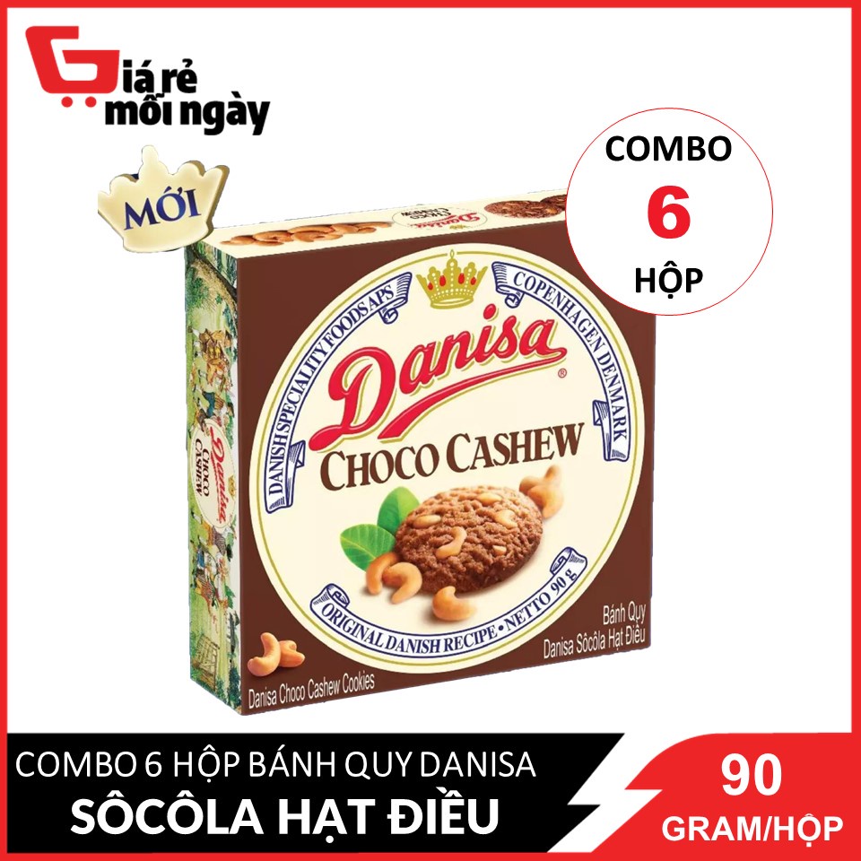 Combo of 6 Danisa Chocolate Cashew Butter Cookies Box 90gx6 (date February 20, 2025) | Shopee ...