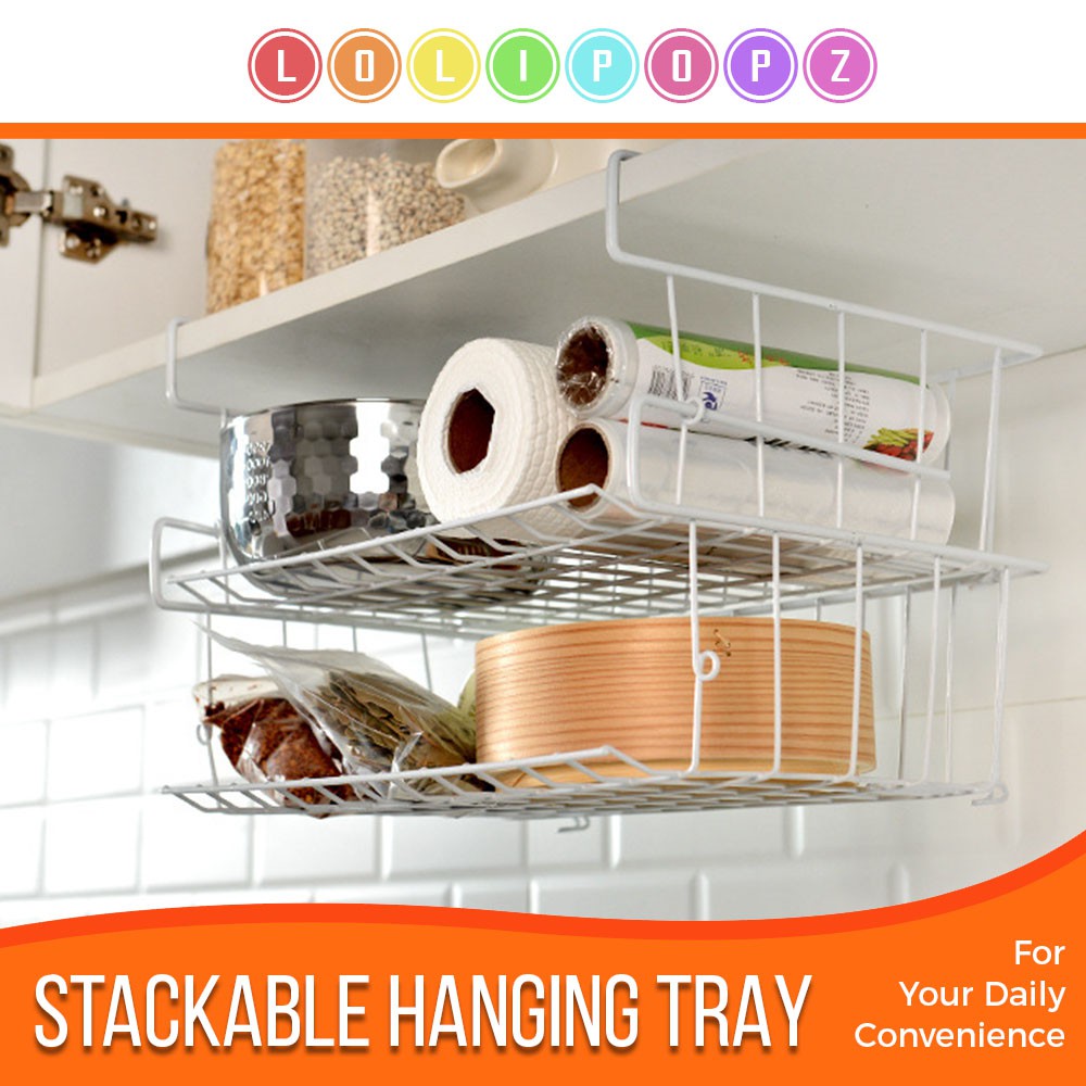 Stackable Hanging Tray - Basket - Organizer - Vertical Space Saver ...