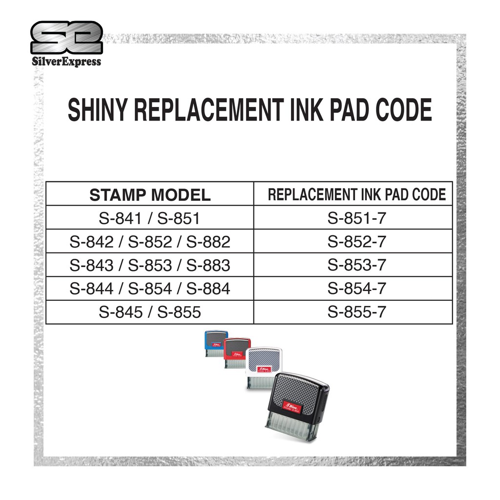 SHINY REPLACEMENT INK PAD / S-851-7 / S-852-7 / S-853-7 / S-854-7 / S ...