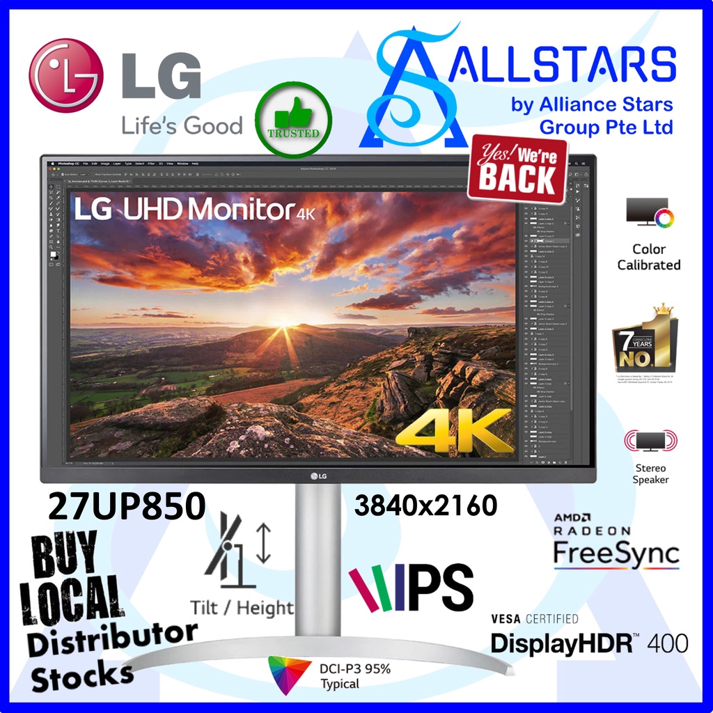 (ALLSTARS : We are Back / Monitor Promo) *New* LG 27UP850N-W 27 inch UHD 4K IPS Monitor ...