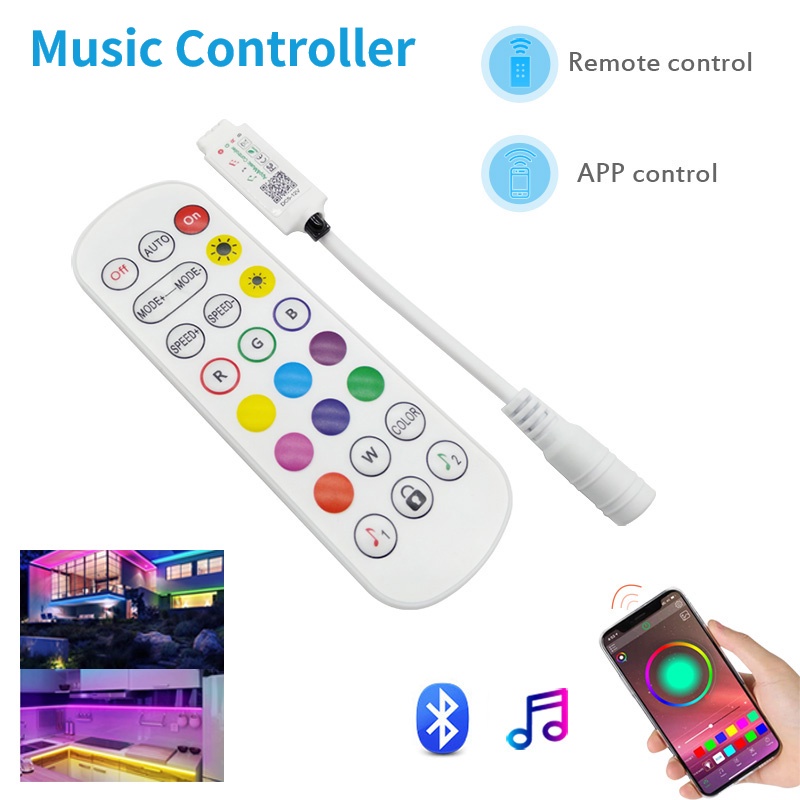 Bluetooth APP Music Led Controller 24 Keys LED IR Controler Dimmer LED ...