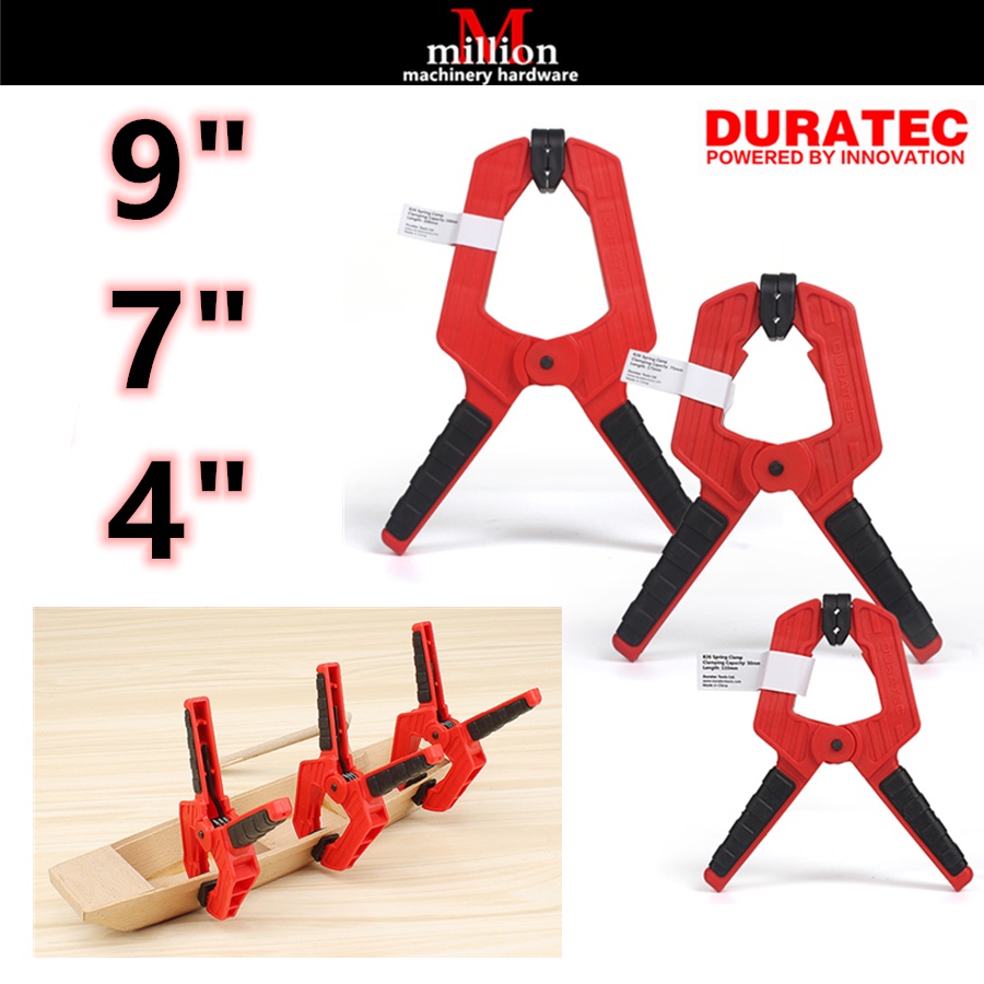 826 Duratec 4" 7" 9" Heavy duty woodworking plastic spring clamp strong ...