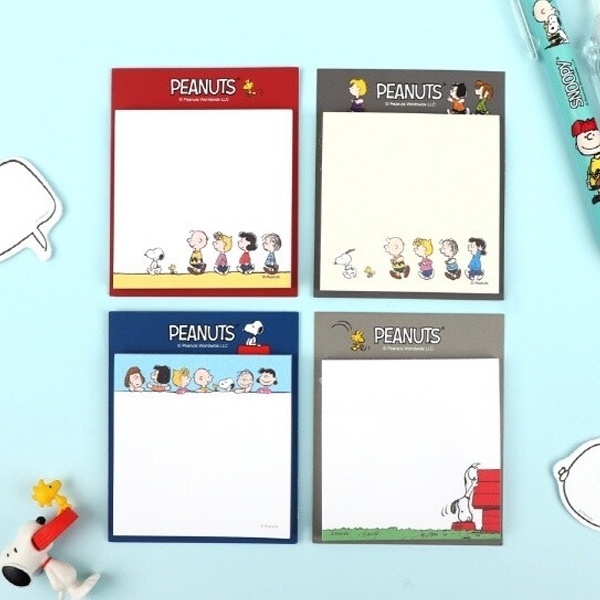 Peanuts Snoopy&Friends 40sheets Sticky Notes Memo Pad Bookmark Index ...