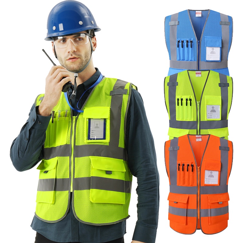 Safety Vest High Visibility Mesh Reflective Vest with Pockets and ...