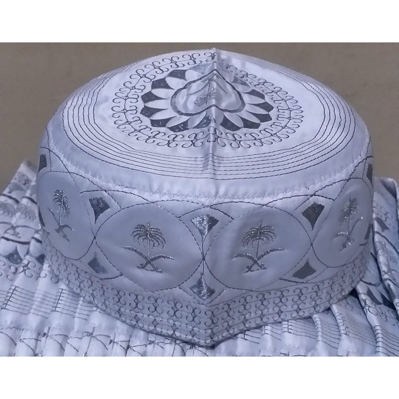Madinah HAJJ KOPIAH WITH DATE TREE MOTIF, FULL PREMIUM EMBROIDERY ...