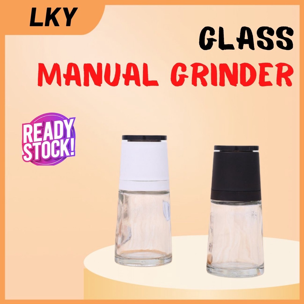 [LKY] Pepper Grinder Sesame Salt and Pepper with Glass Bottle Ceramic ...