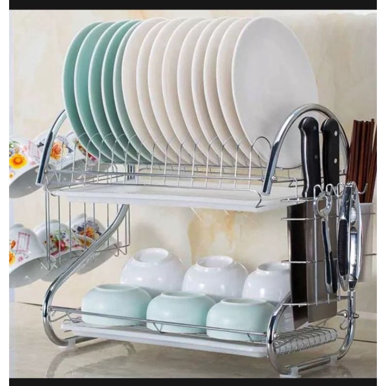 2 tier stainless steel dish rack, large plastic jumbo minimalist sink ...