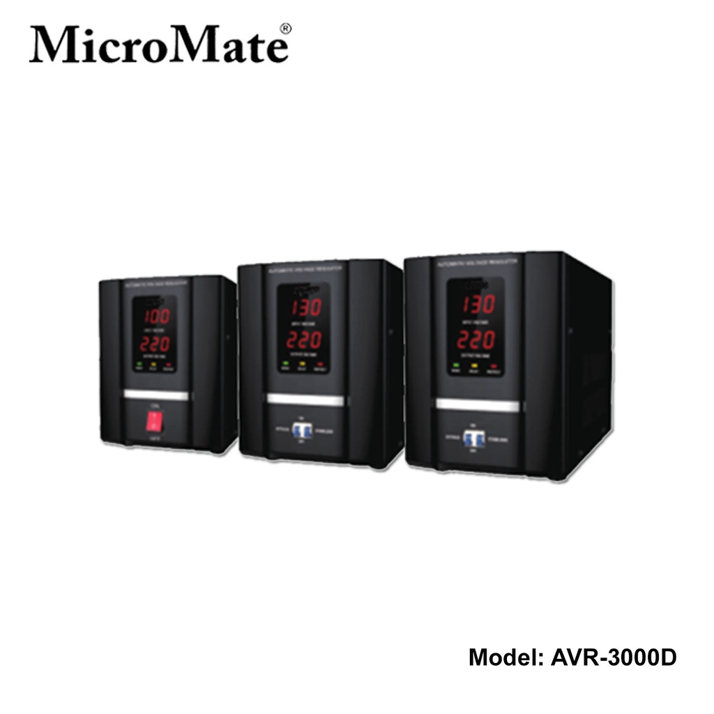 MicroMate 3KVA Automatic Voltage Regulator (AVR) with Output Power-On ...
