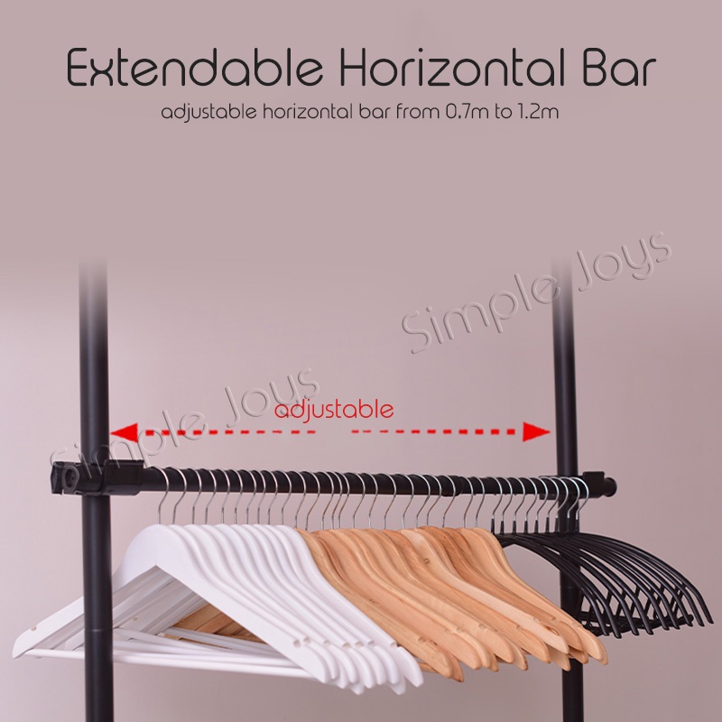 Floor To Ceiling Adjustable Clothes Hanging Rack with Bars | Shopee ...