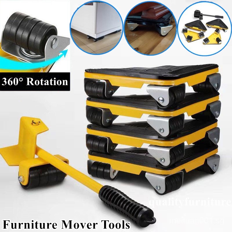 Furniture Mover Tools 360° Rotation 4 Wheel Heavy Stuffs Lifter Move ...