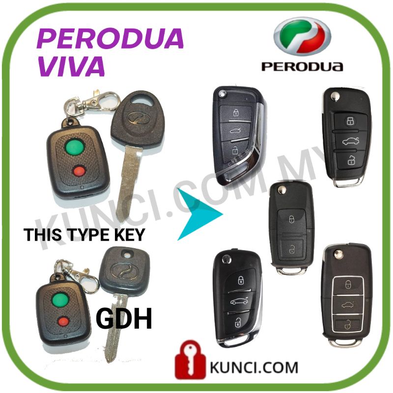 Perodua VIVA FLIP REMOTE KEY Folding KEY | Shopee Singapore