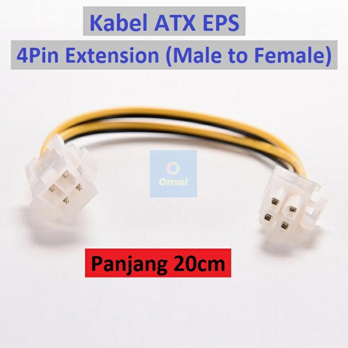 Atx EPS 4pin Male To 4pin Female Extension PSU Cable | Shopee Singapore