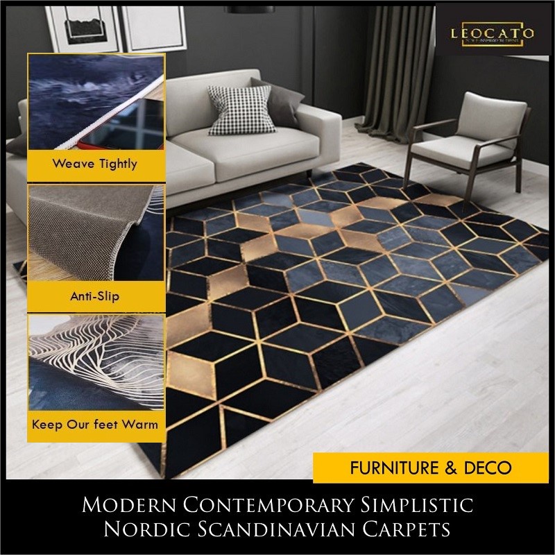 Premium Modern Print Non Slip Dining Living Room Carpet | For Bedroom ...
