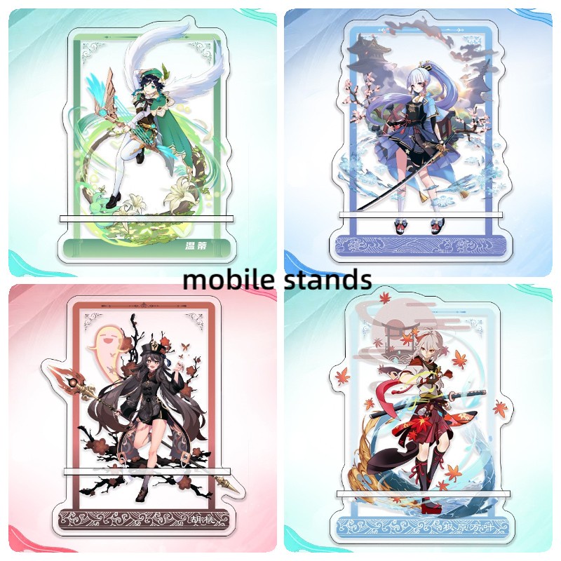 Genshin impact acrylic mobile phone stand anime Hutao Ganyu Keqing ...