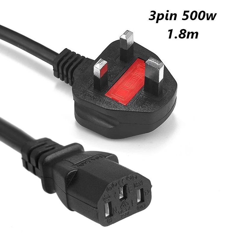 3 PIN 1.5M / 3M 500W 2500W UK Plug 13A Fuse Computer Monitor Rice ...